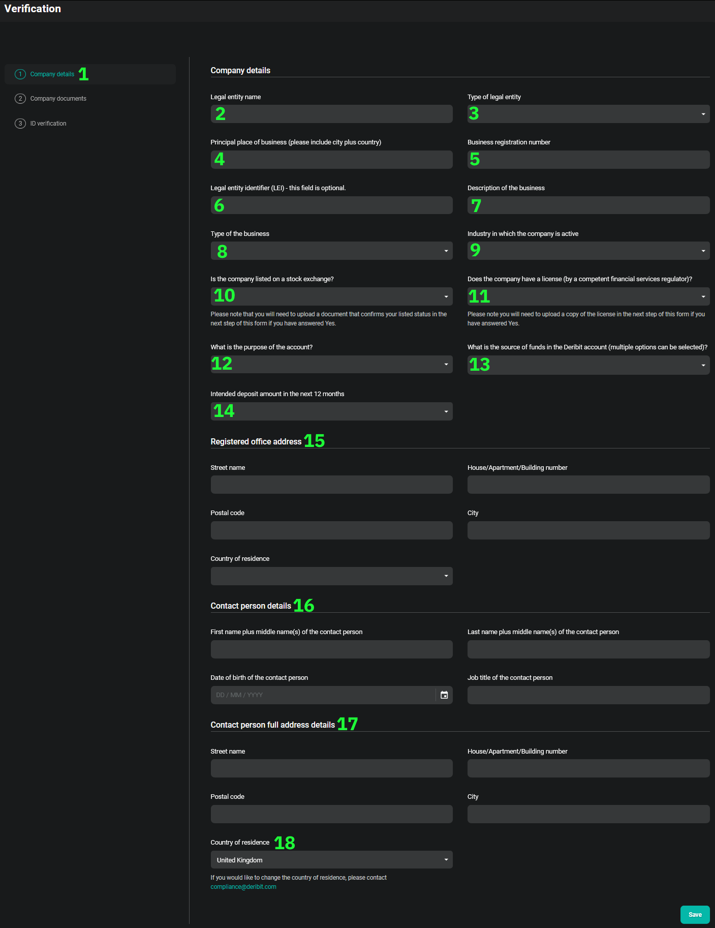 Verify as Corporate – Deribit Support
