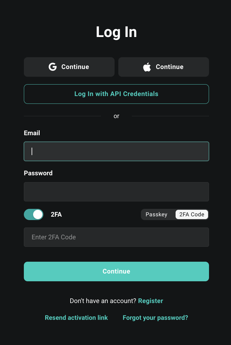 Iniciar sesión en su cuenta de Deribit – Deribit Soporte